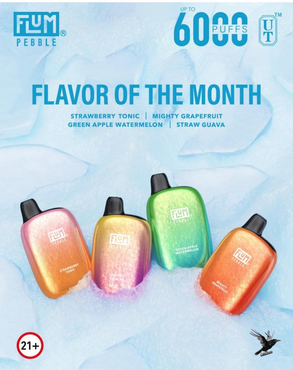 Flum Pebble Green Apple Watermelon | 6000 Puffs | $13.88 - RavenRoute